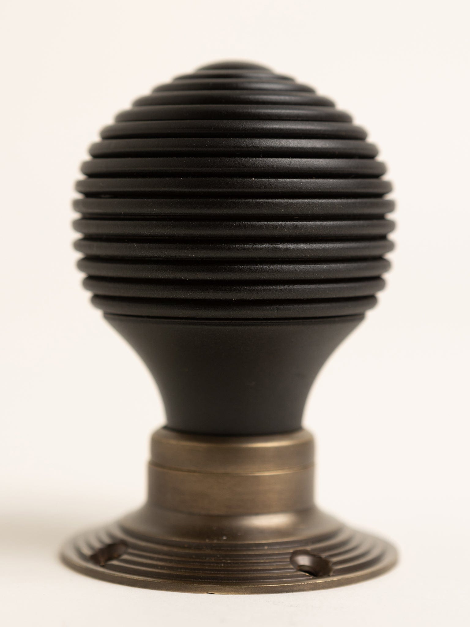 Beehive Door Knobs in Ebonised Antique Brass | Brass Bee