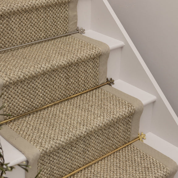 Buy Nickel Stair Rods with Brass Bee Finials - 725mm