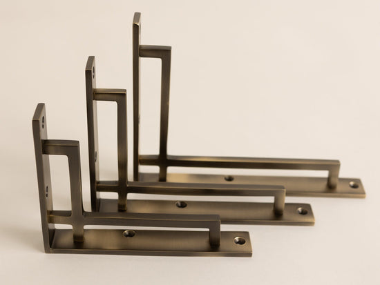 Antique Brass Art Deco Solid Brass Shelf Brackets