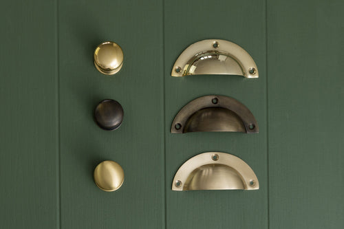 Buy Solid Brass Cabinet Knobs & Round Cup Pulls | Brass Bee