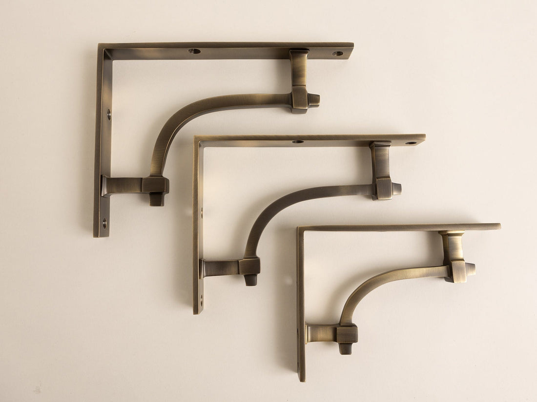 Antique Brass Vintage Industrial Shelf Brackets | Brass Bee