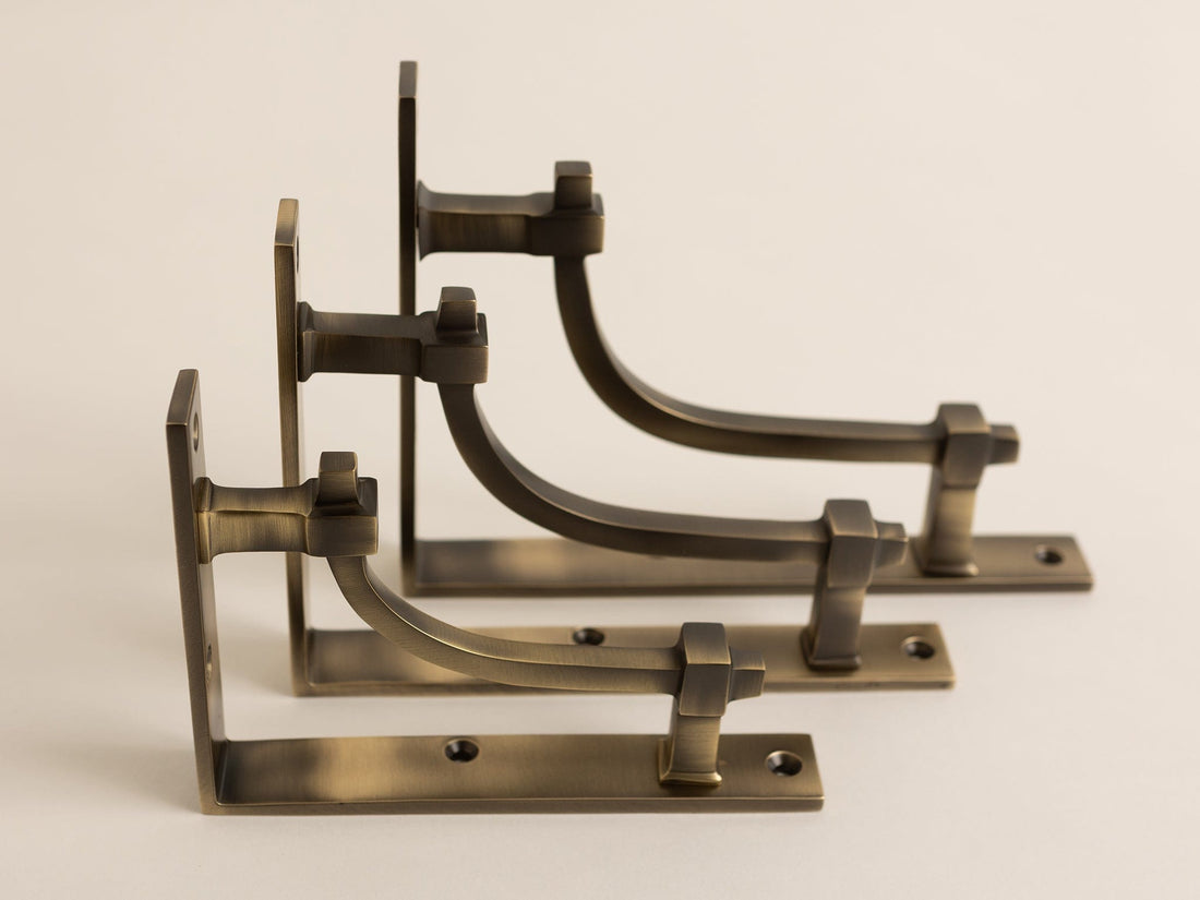 Antique Brass Shelf Brackets | Vintage Industrial Style
