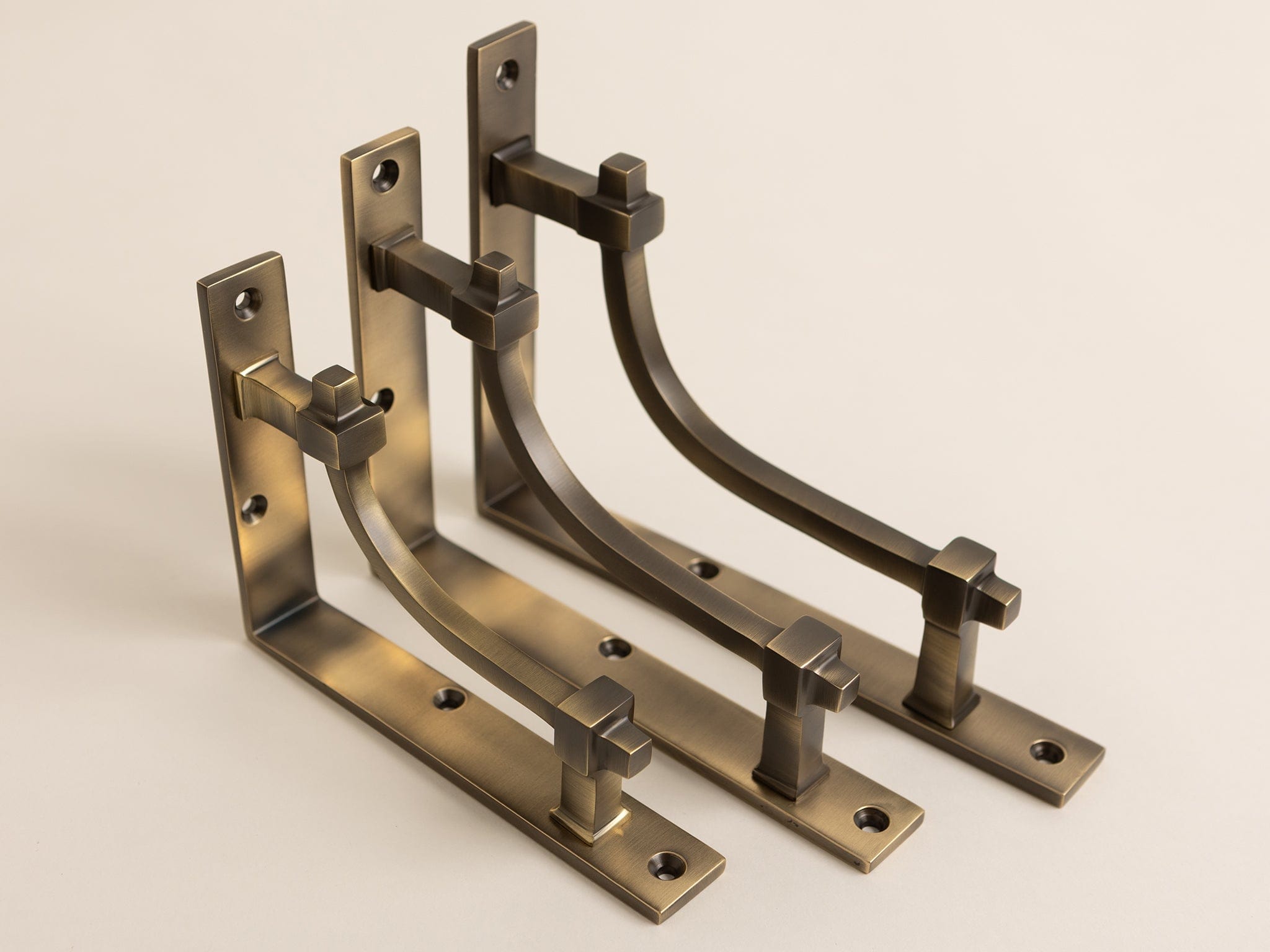 Antique Brass Vintage Industrial Style Solid Brass Shelf Brackets