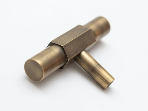Solid Satin Brass Knurled Pull Handles & Knobs | Brass Bee