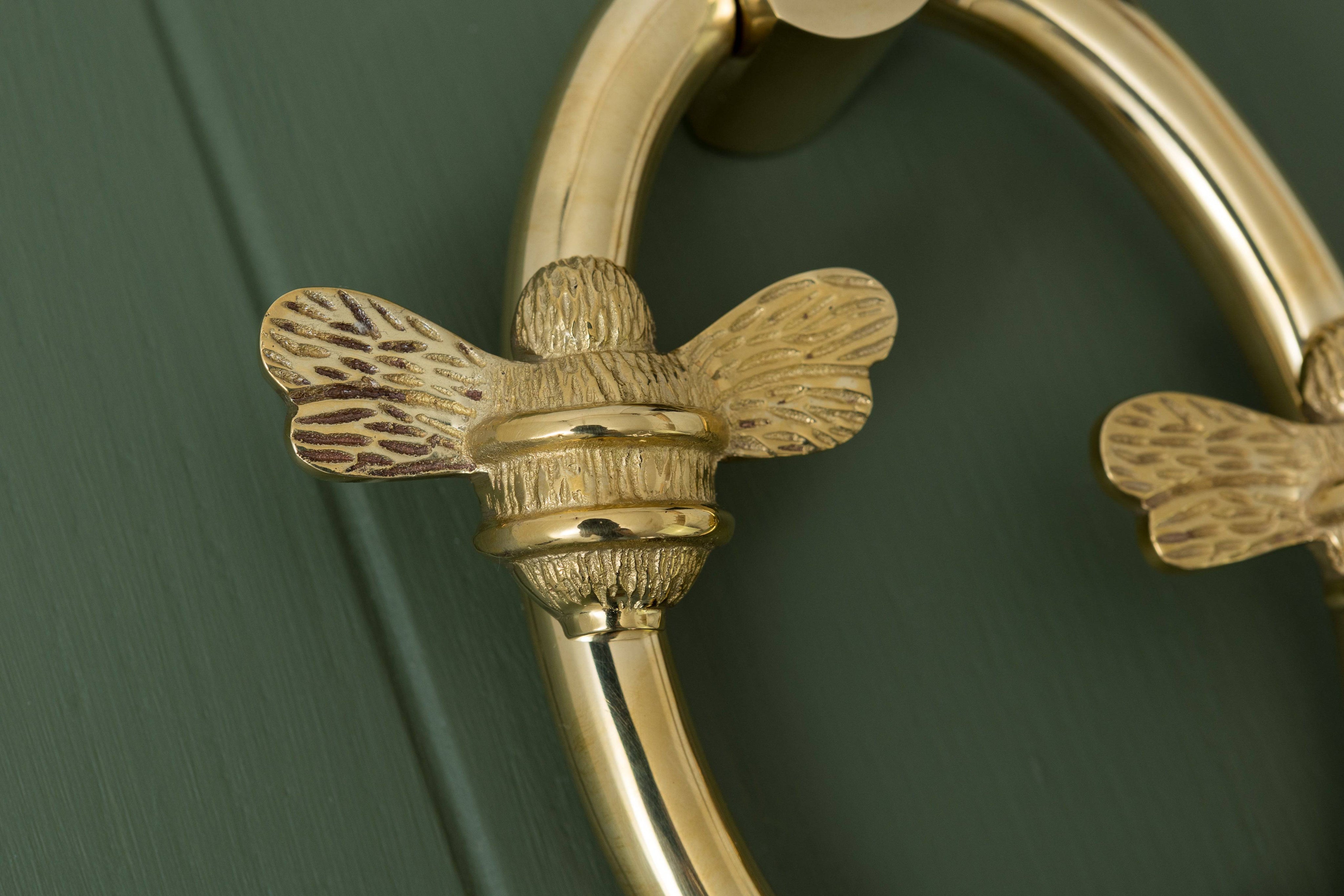 Solid Brass Nectar Bee Door Knockers - Premium Size