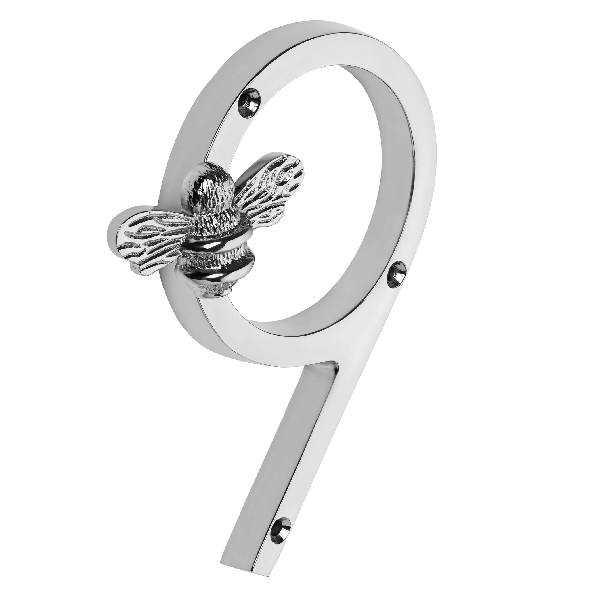 Brass bee Premium House Numbers with Bee in Nickel Finish 0-9 - 5 Inch