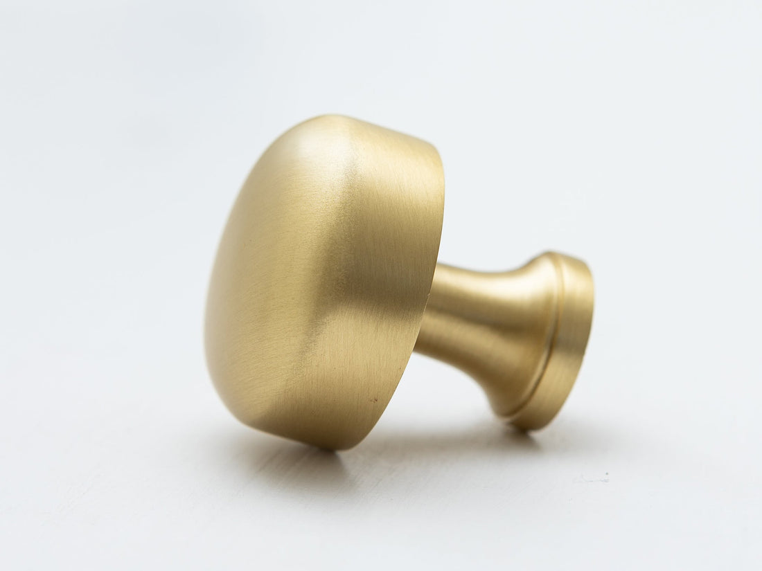 Solid Satin Brass Knurled Pull Handles & Knobs | Brass Bee